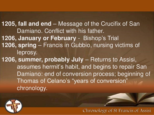 Chronology Of St Francis Of Assisi