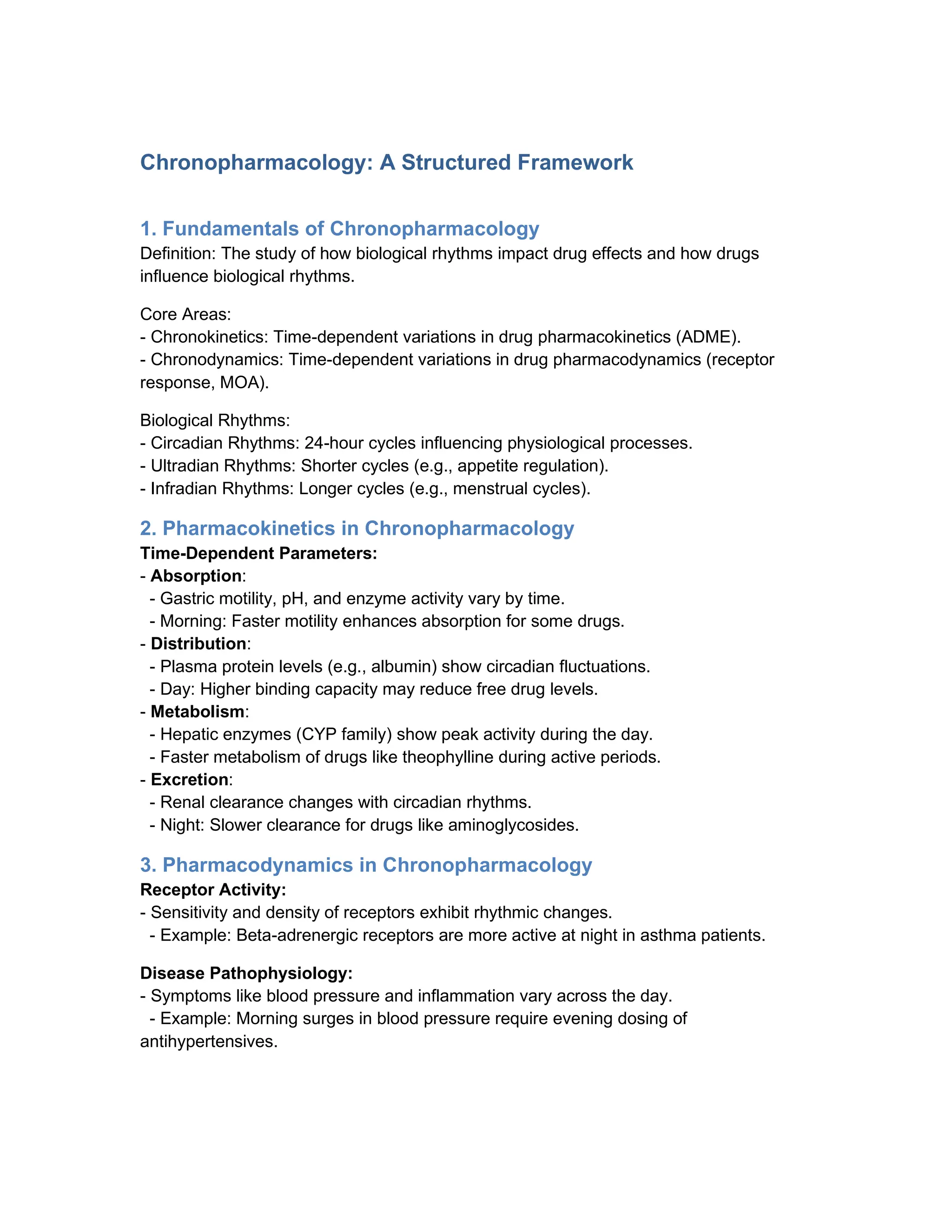 Chronopharmacology A Structured Framework | PDF