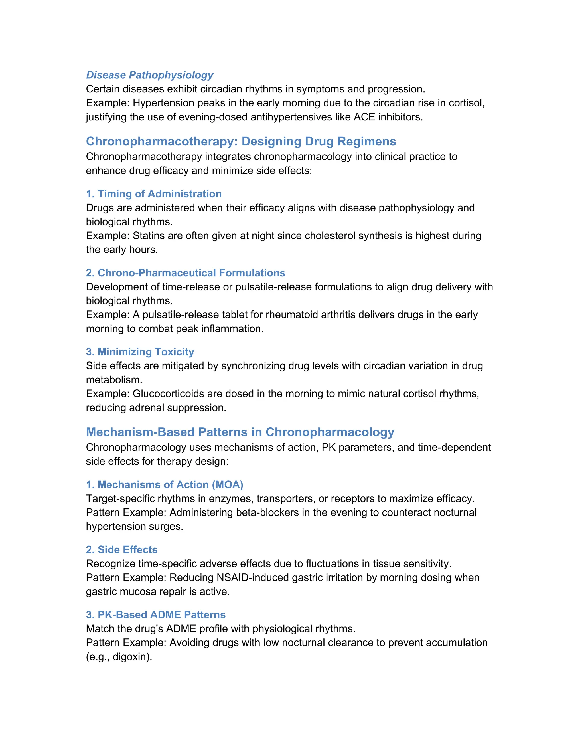 Chronopharmacology A Structured Framework | PDF