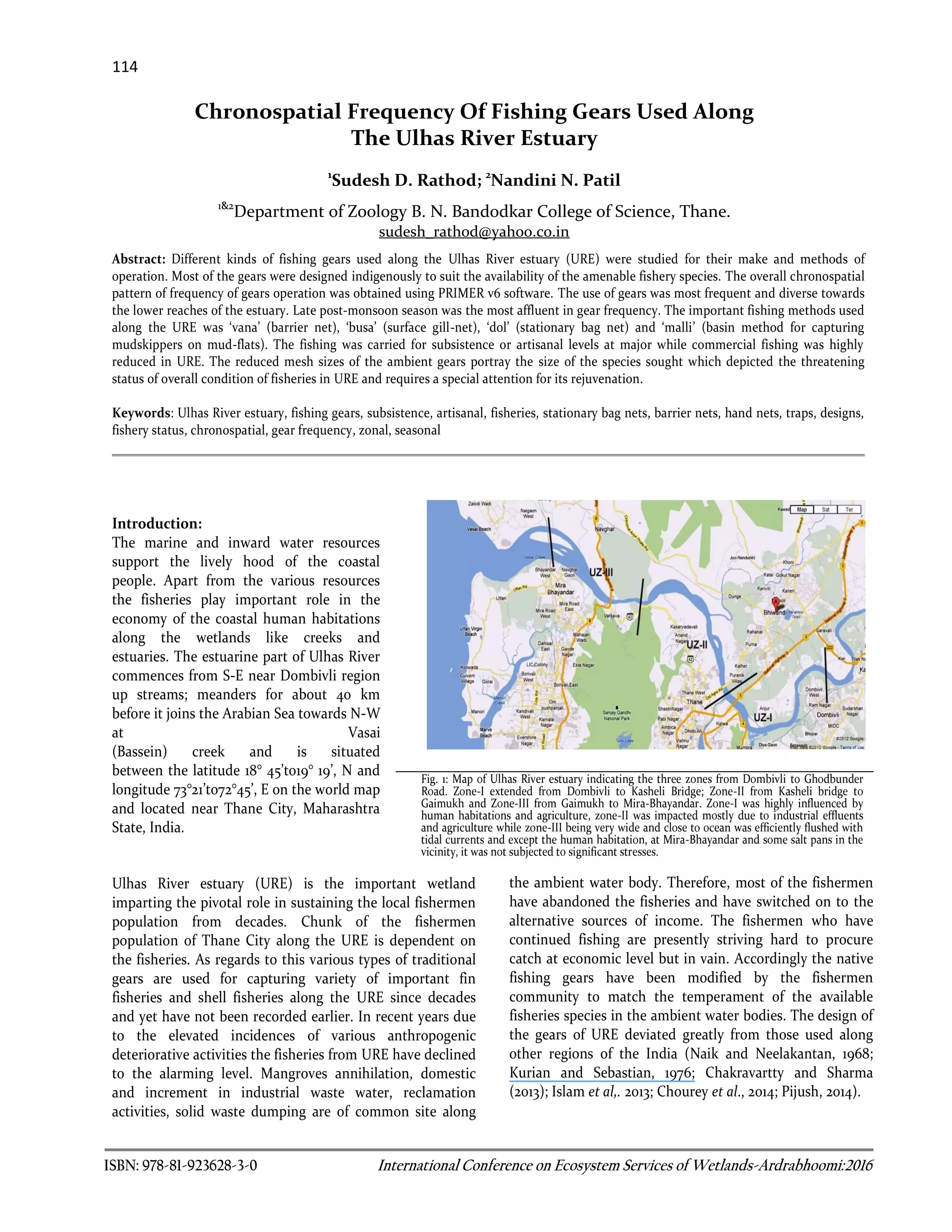 Chronospatial Frequency of Fishing Gears Used Along Used Along the ...