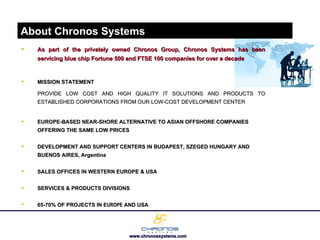 Chronos Systems Presentation 2009 English | PPT