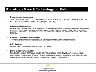 Chronos Systems Presentation 2009 English | PPT