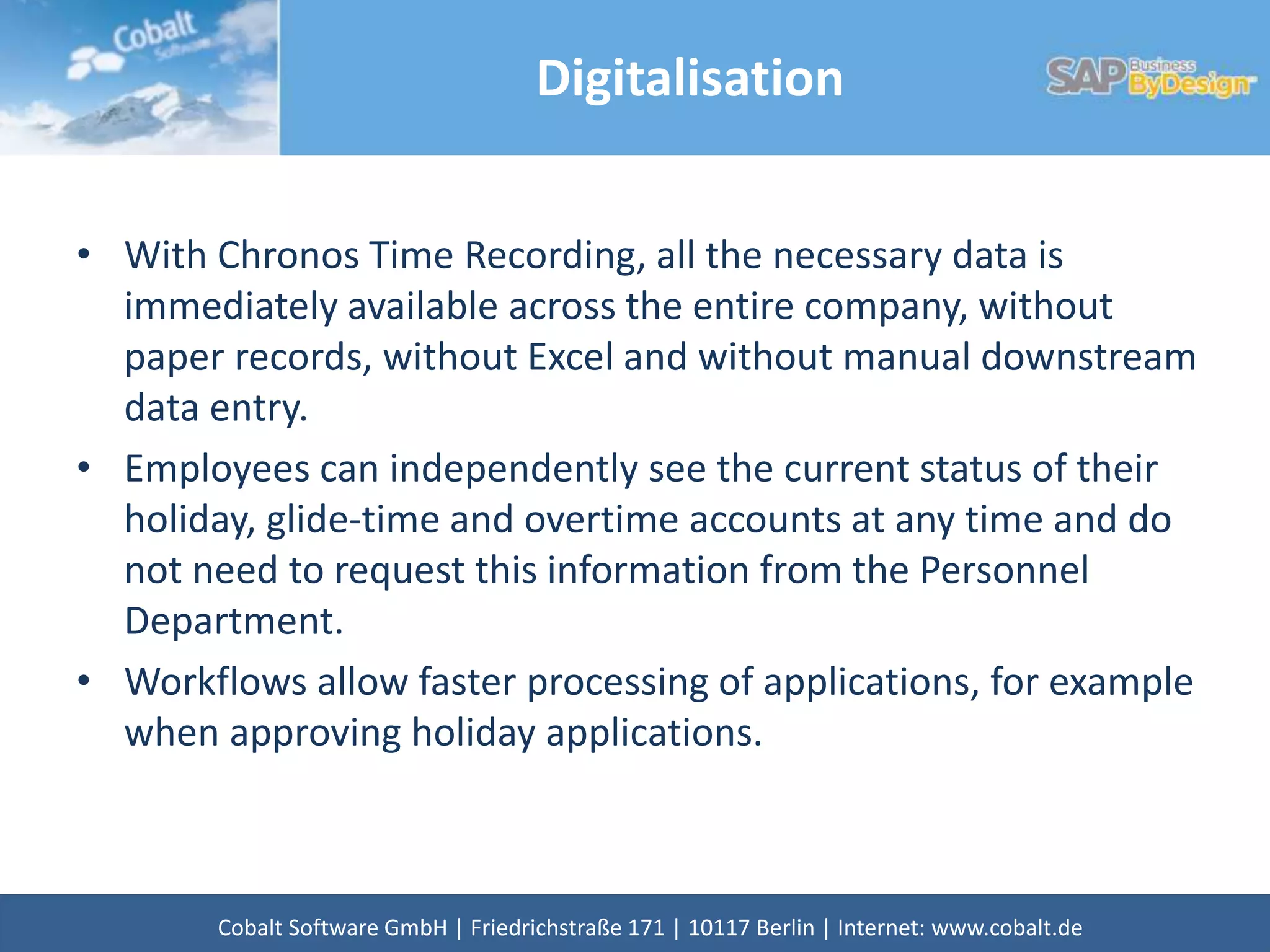 Chronos Time Recording with SAP Business ByDesign | PPT