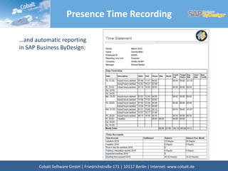 Chronos Time Recording with SAP Business ByDesign | PPT