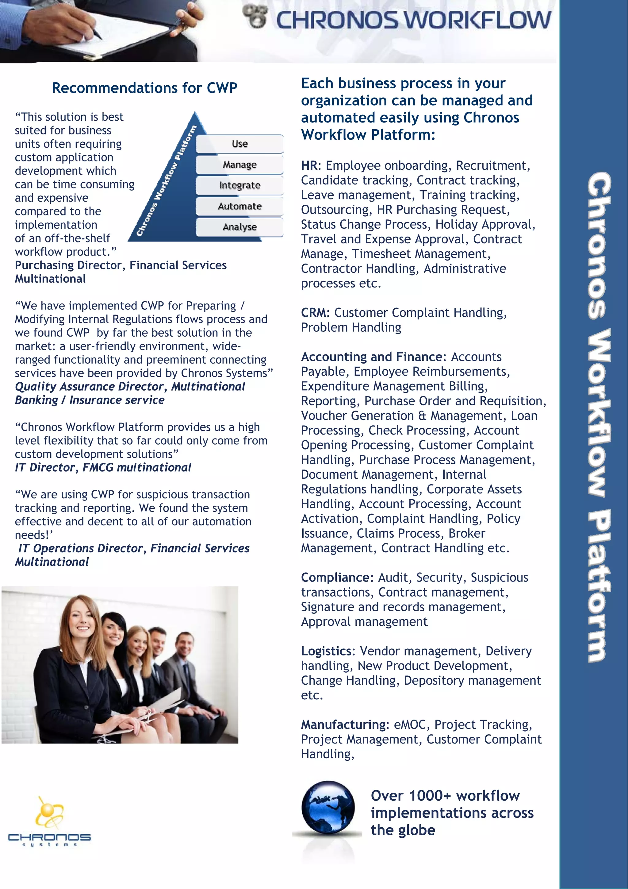 Chronos Workflow Platform │brochure │it Bpa Pdf