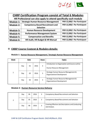 Chrp & cldp certification program details | PDF