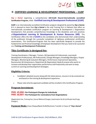 Chrp & cldp certification program details | PDF
