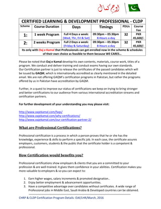 Chrp & cldp certification program details | PDF