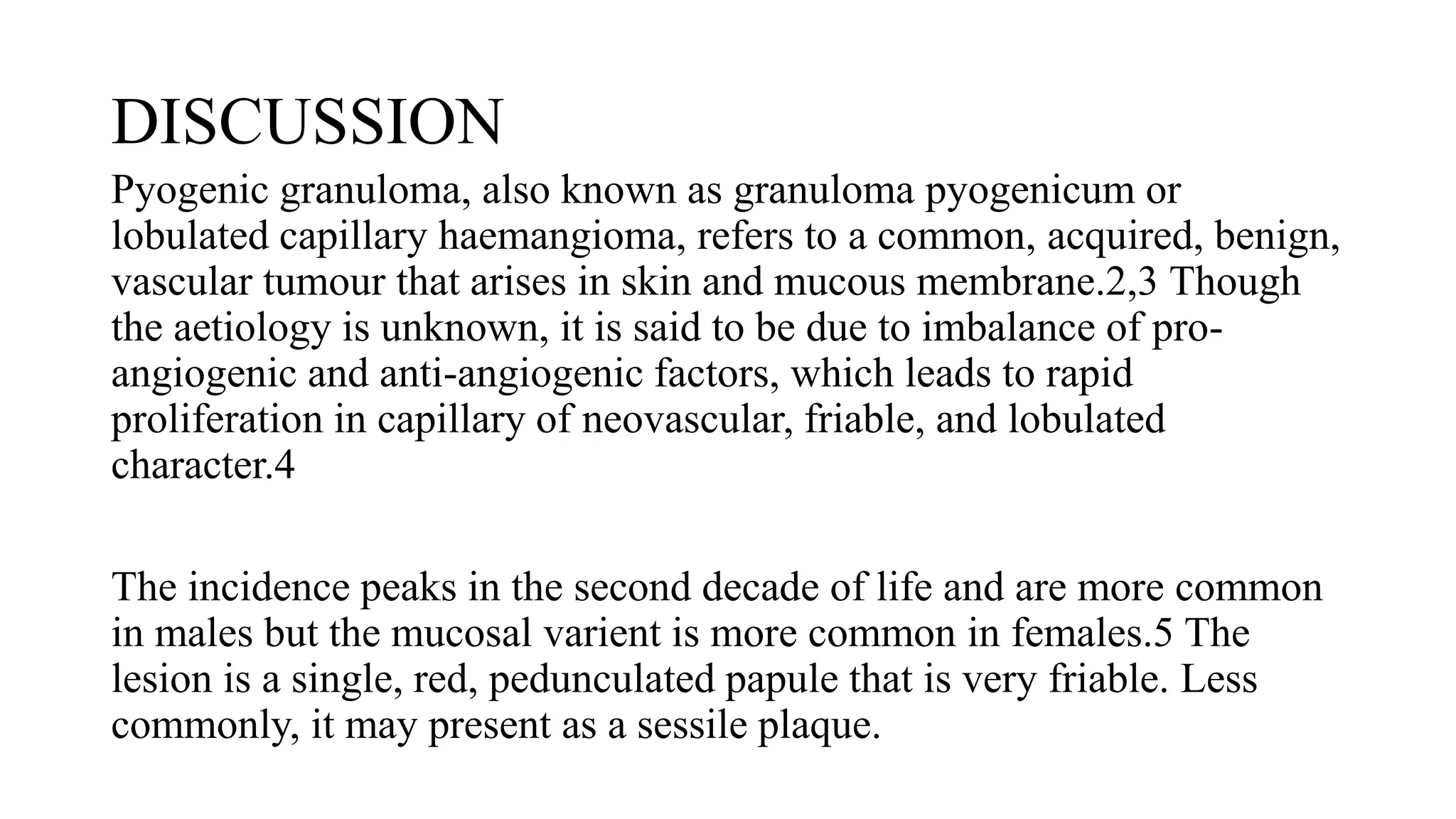 Chronic Pyogenic Granuloma | PPTX