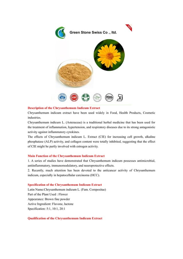 Chrysanthemum indicum extract | PDF
