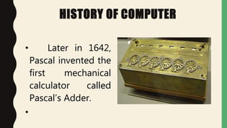 HISTORY OF THE COMPUTER | PPTX