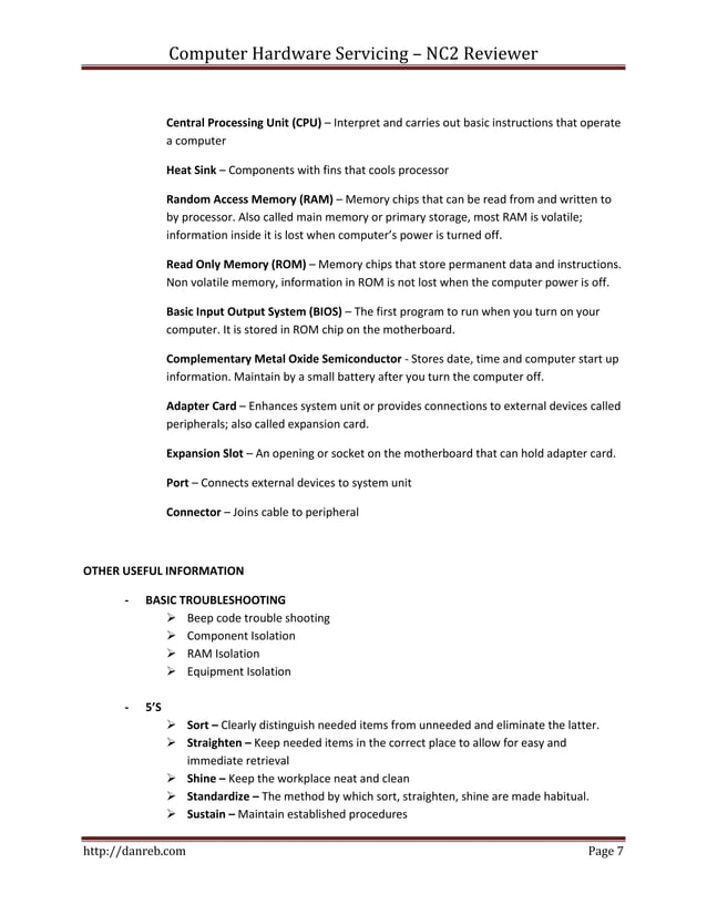 Chs nc2 reviewer - with oral questioning | DOCX Chs nc2 reviewer - with oral questioning | DOCX