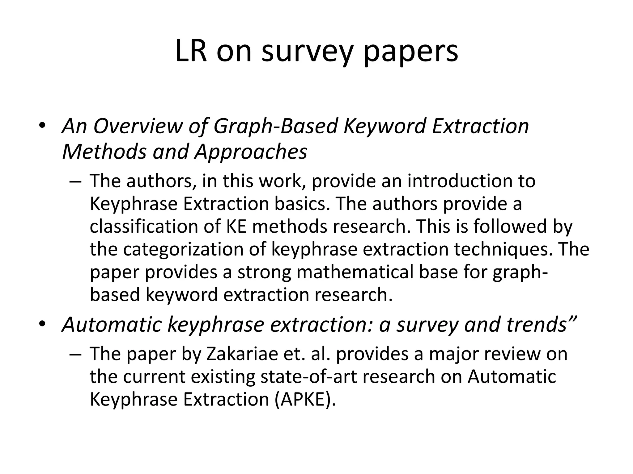 Keyphrase Extraction And Source Code Similarity Detection A Survey Ppt