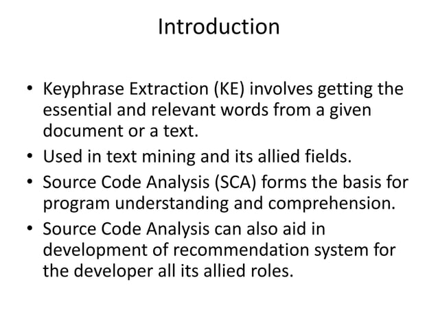 Keyphrase Extraction And Source Code Similarity Detection A Survey Ppt