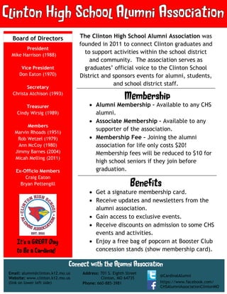 CHS Alumni Association Membership Brochure | PDF