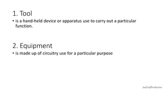 Chs basic tools and equipment | PPTX