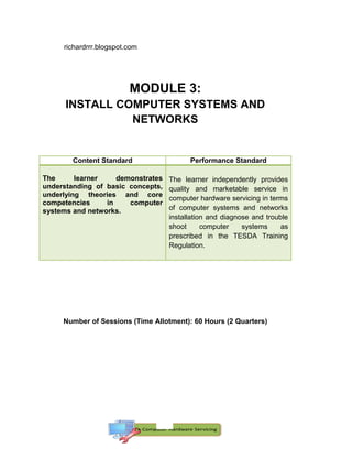 K-12 Grade 9 - Computer Hardware Servicing ICT Learning Material | PDF