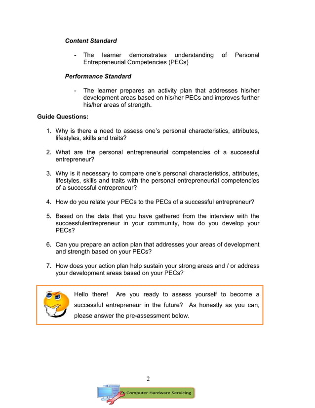 K-12 Grade 9 - Computer Hardware Servicing ICT Learning Material | PDF ...