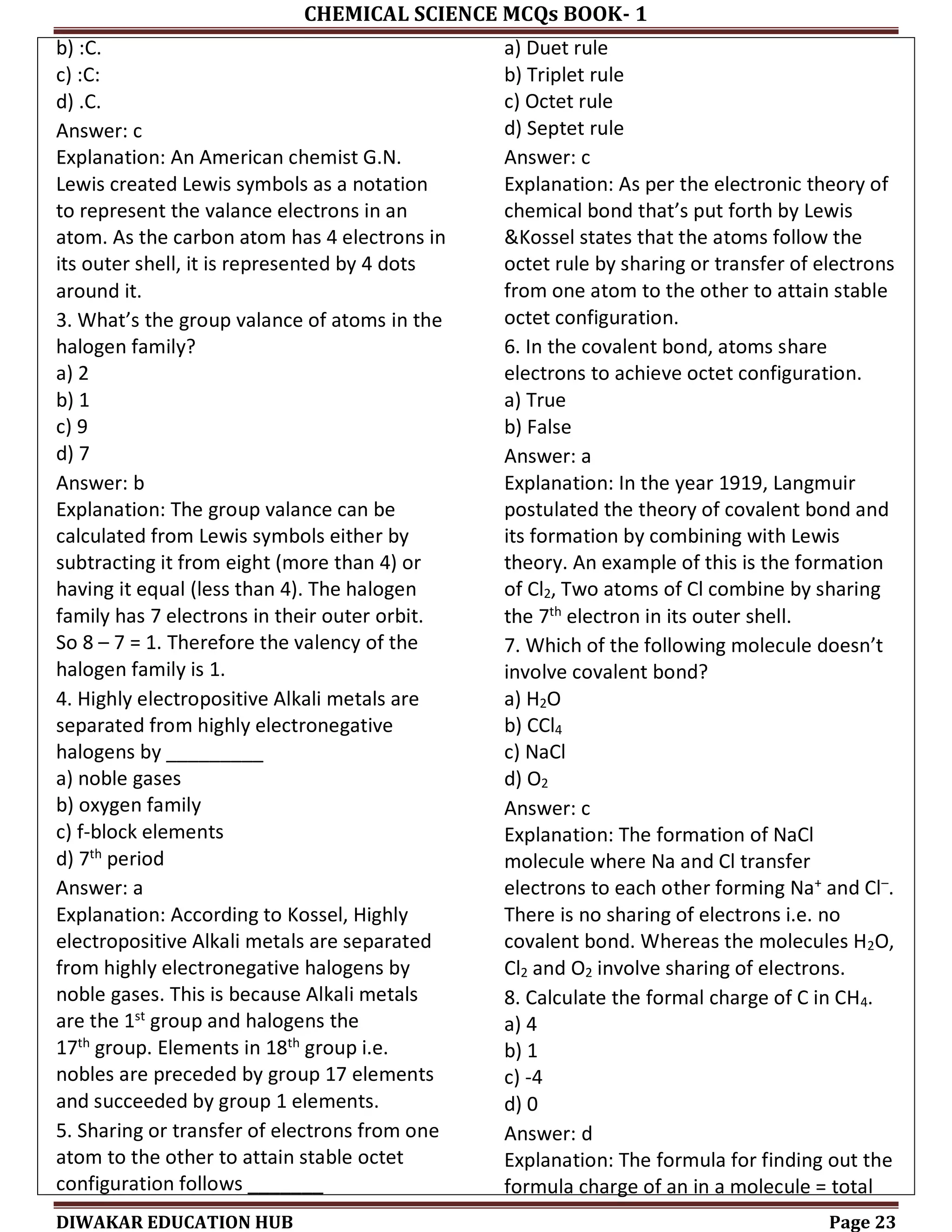 CSIR NET Chemical Science [Chemsirtry] Book PDF [Sample PDF] | PDF
