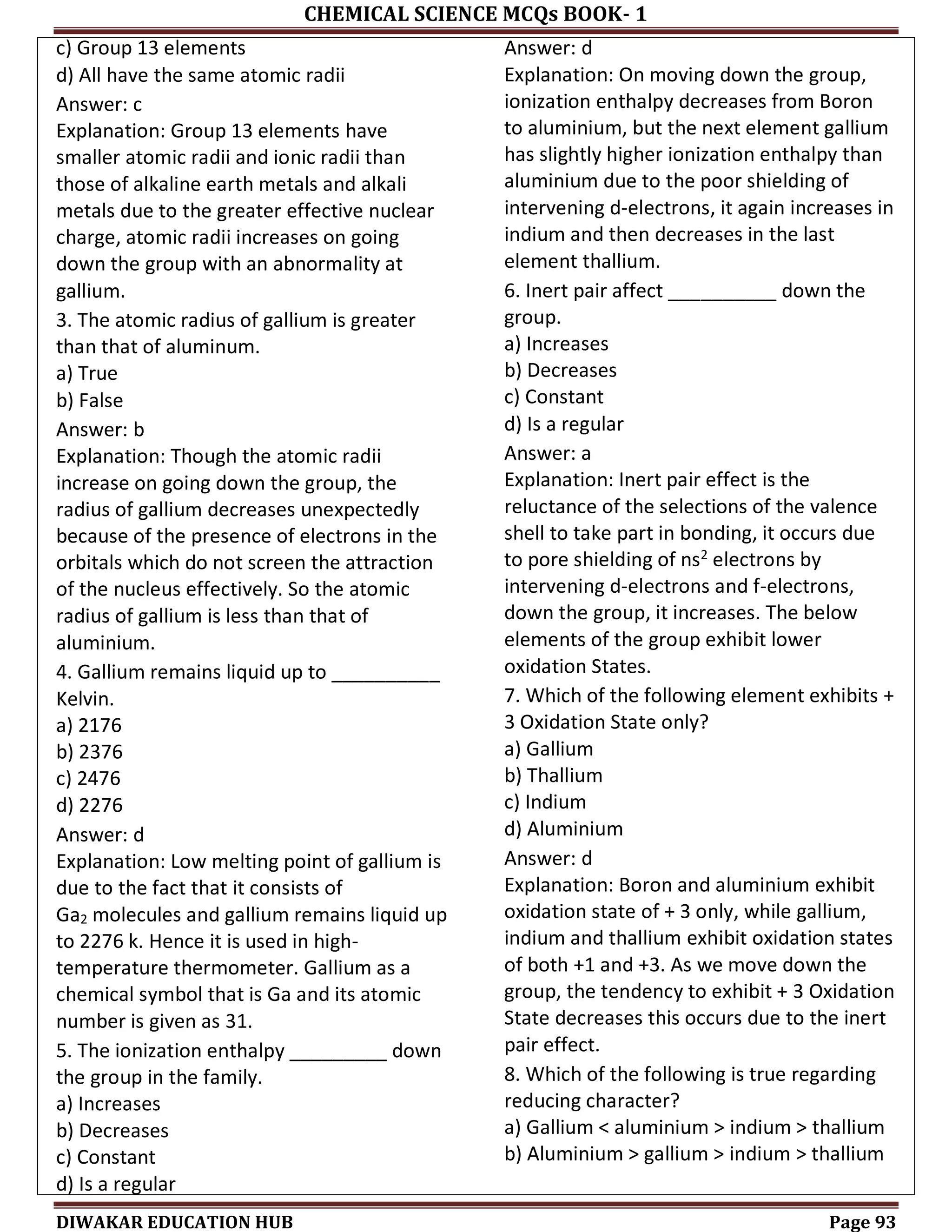CSIR NET Chemical Science [Chemsirtry] Book PDF [Sample PDF] | PDF