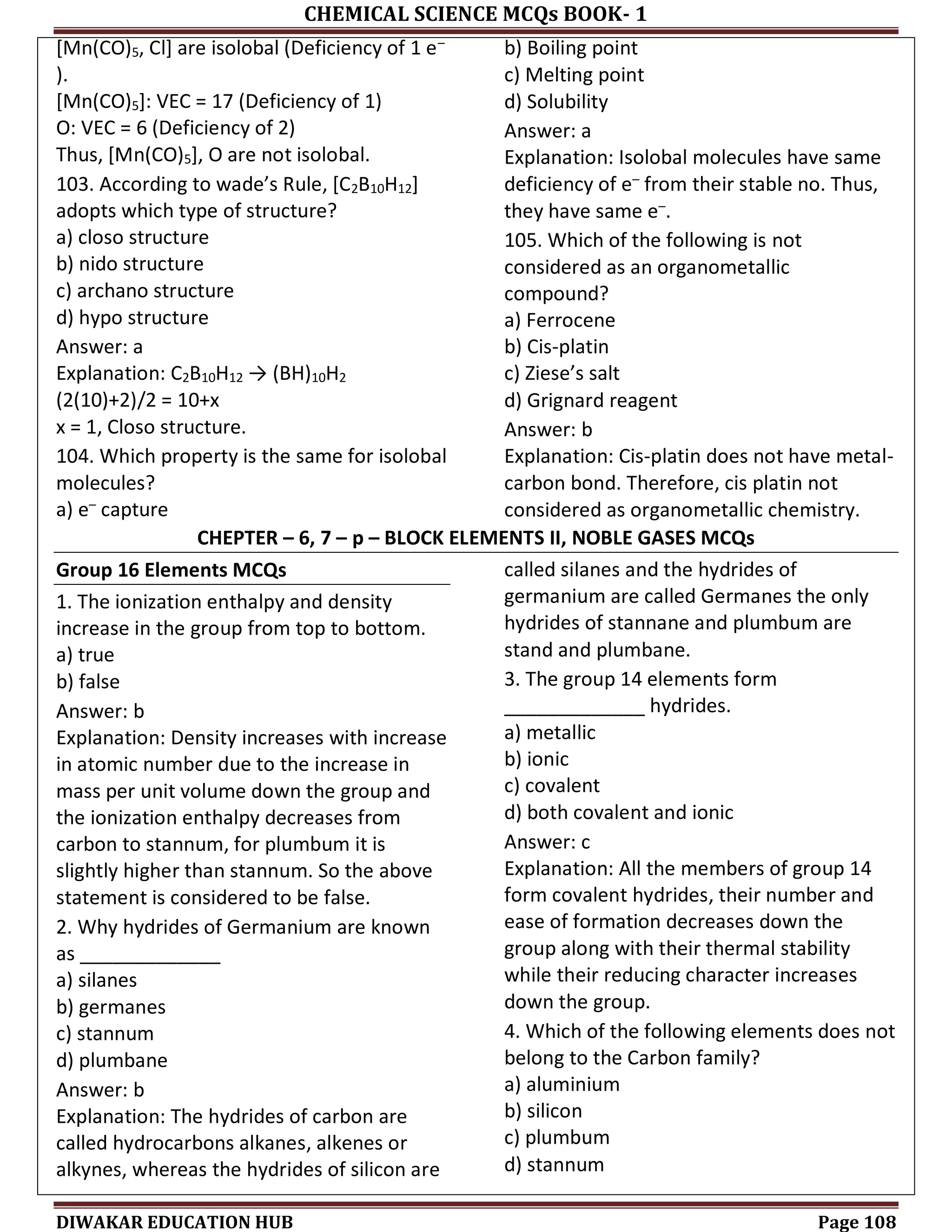 CSIR NET Chemical Science [Chemsirtry] Book PDF [Sample PDF] | PDF