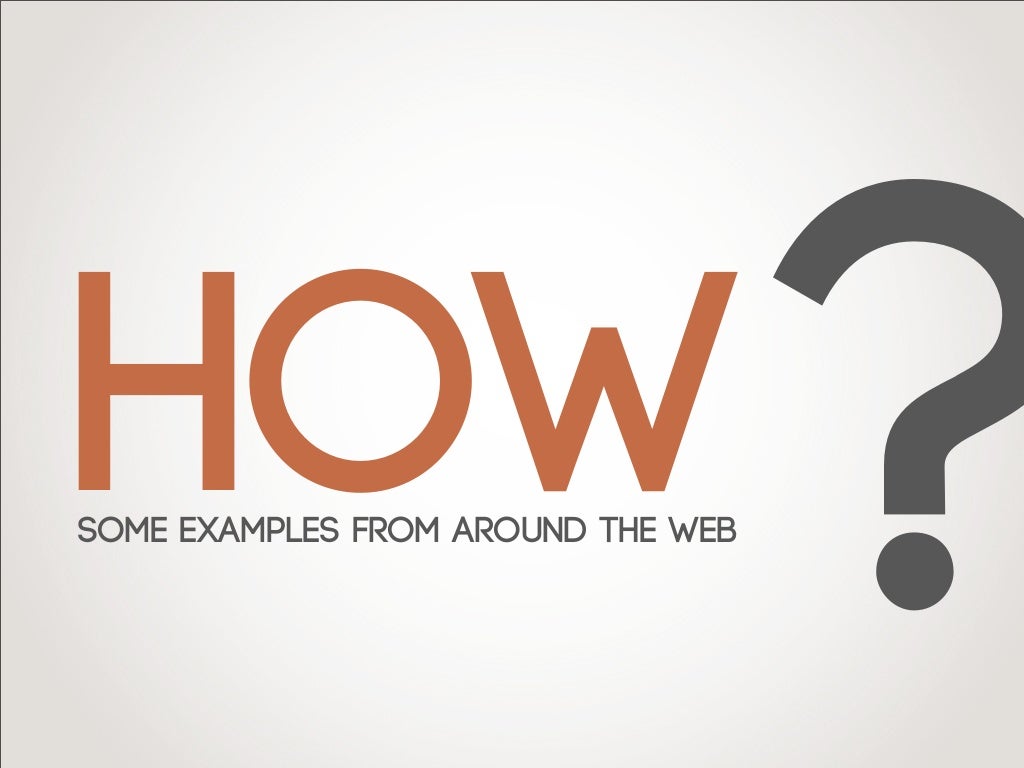 Some examples from around the