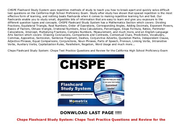 Chspe Flashcard Study System: Chspe Test Practice Questions and Review ...