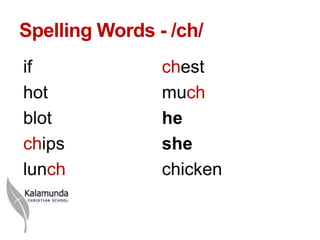 Y1 Ch spelling powerpoint tg 2012 | PPT