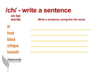 Y1 Ch spelling powerpoint tg 2012 | PPTX