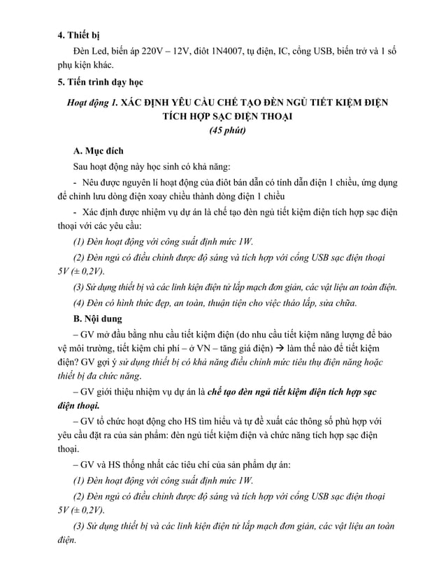 CHỦ ĐỀ STEM VẬT LÝ 11. CHẾ TẠO MÔ HÌNH QUẠT GIÓ VỚI ĐỘNG CƠ ĐƠN GIẢN - ĐÈN NGỦ TIẾT KIỆM ĐIỆN ...