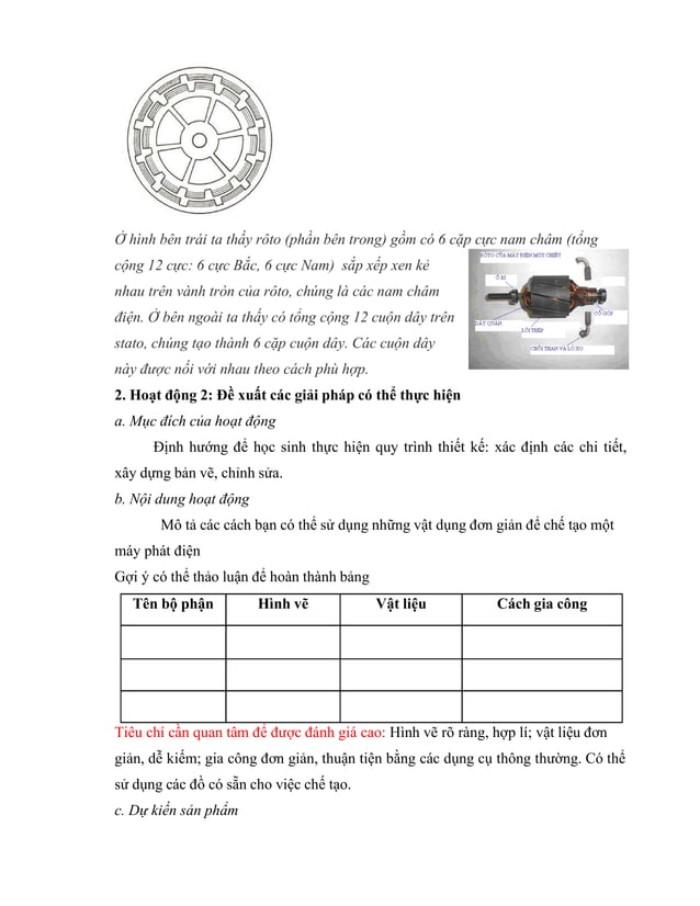 CHỦ ĐỀ STEM VẬT LÝ 11. CHẾ TẠO MÔ HÌNH QUẠT GIÓ VỚI ĐỘNG CƠ ĐƠN GIẢN - ĐÈN NGỦ TIẾT KIỆM ĐIỆN ...