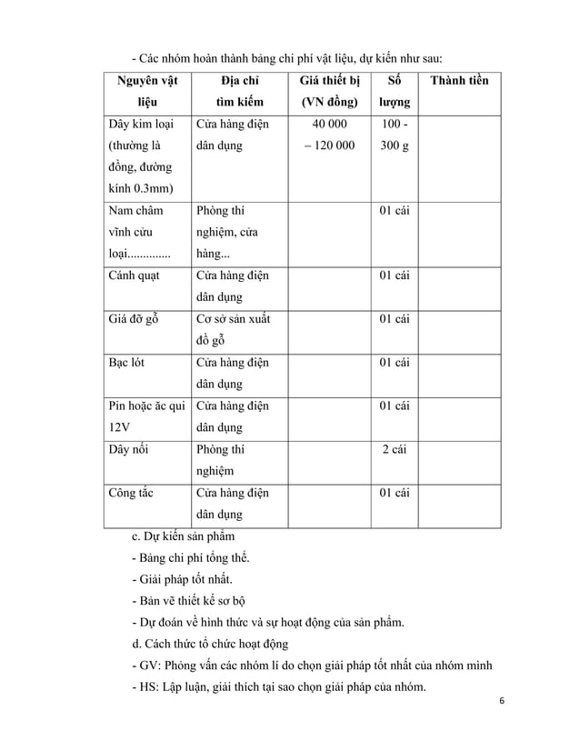 CHỦ ĐỀ STEM VẬT LÝ 11. CHẾ TẠO MÔ HÌNH QUẠT GIÓ VỚI ĐỘNG CƠ ĐƠN GIẢN - ĐÈN NGỦ TIẾT KIỆM ĐIỆN ...