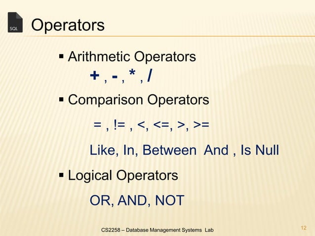 SQL Functions and Operators | PDF | Programming Languages | Computing