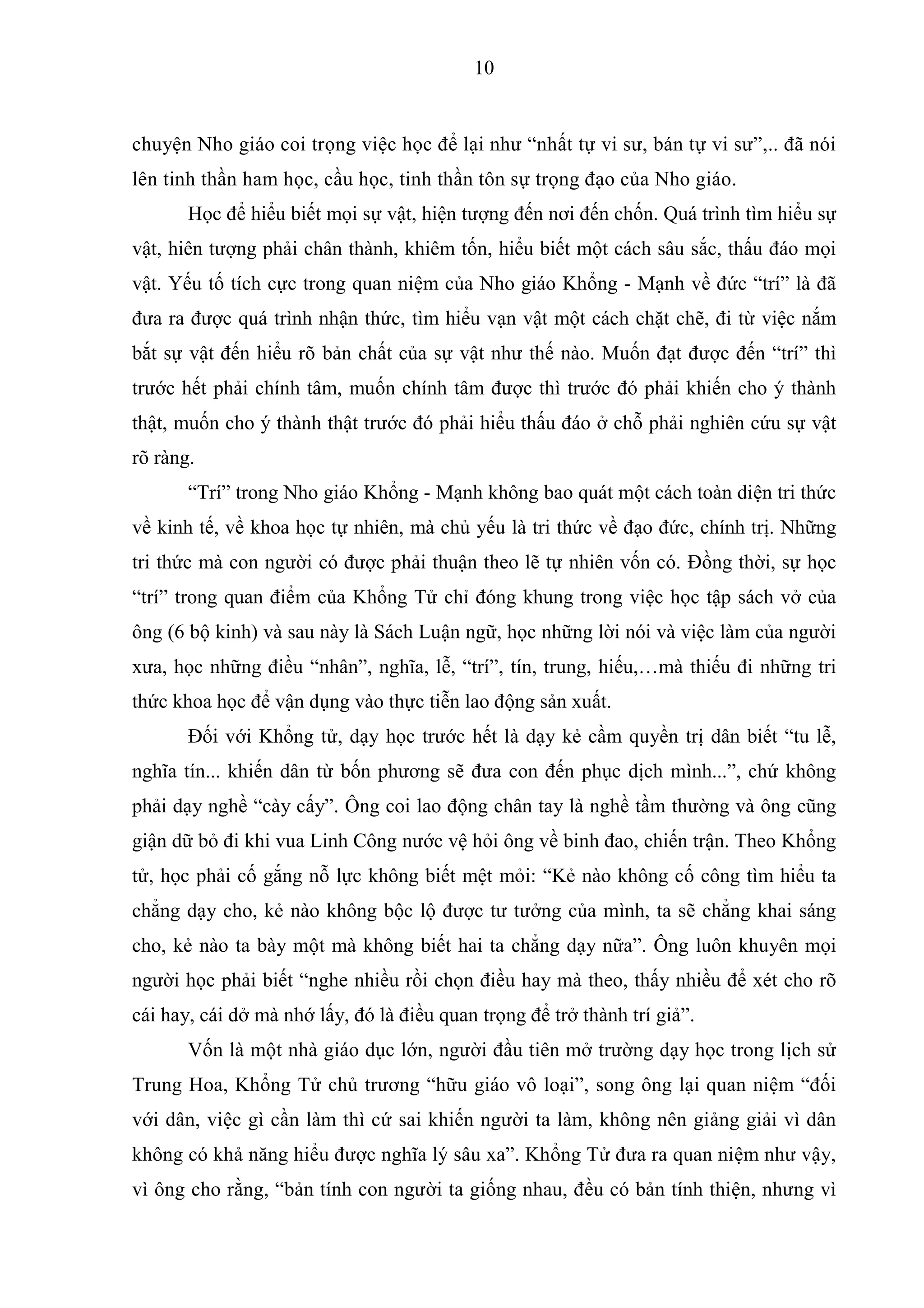 CHỮ “TRÍ” THEO TƯ TƯỞNG NHO GIÁO VÀ Ý NGHĨA TRONG ĐỔI MỚI GIAÓ DỤC Ở VIỆT NAM HIỆN NAY | DOCX