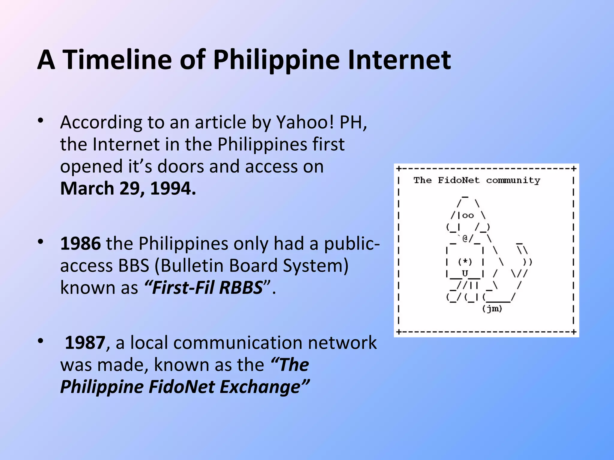 Chuaa51: The History of Internet in the Philippines | PPT