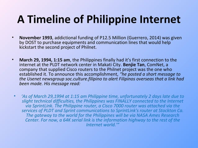 Chuaa51: The History of Internet in the Philippines | PPT | Email ...