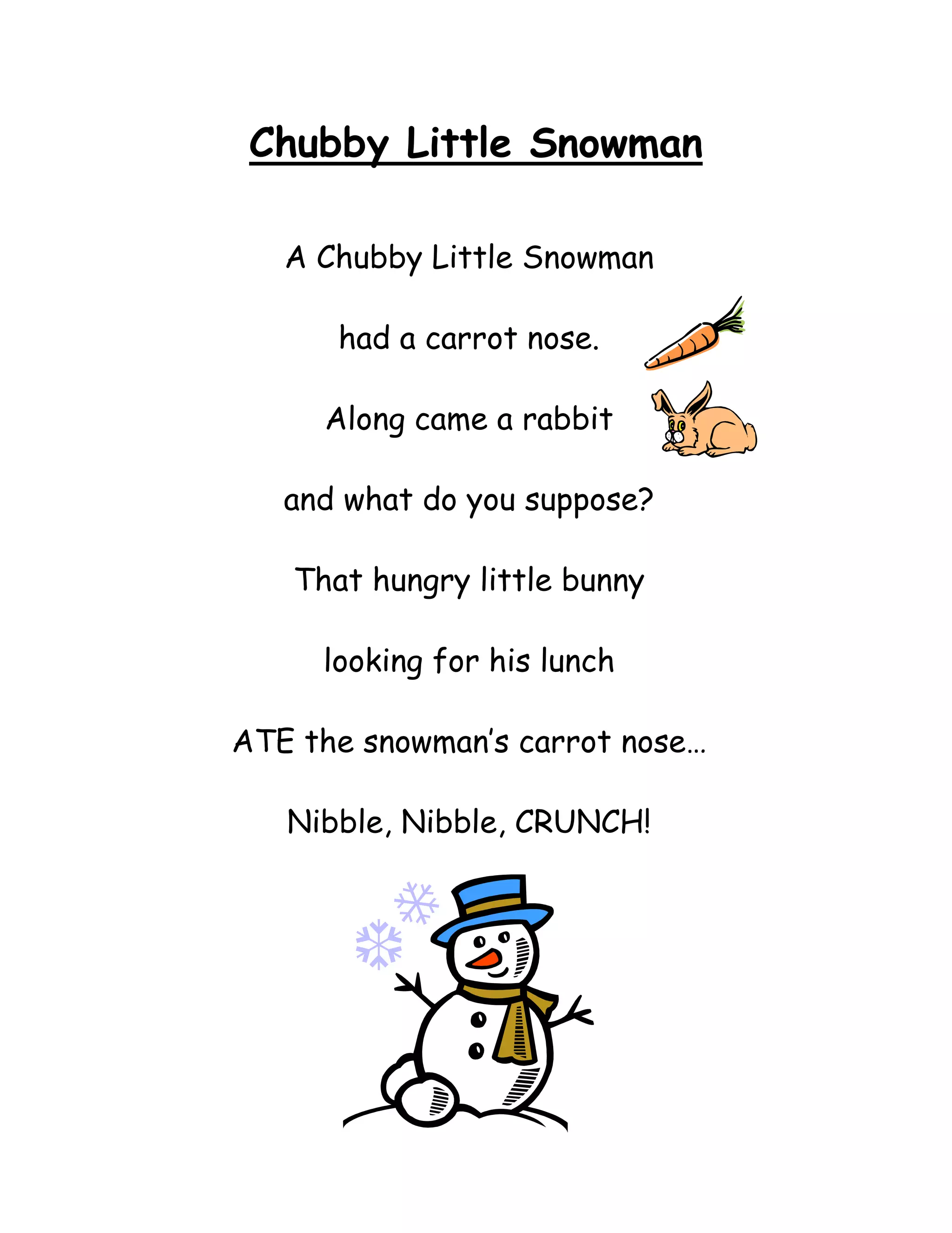 Chubby Little Snowman | DOCX