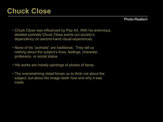 Chuck Close PPT. | PPT