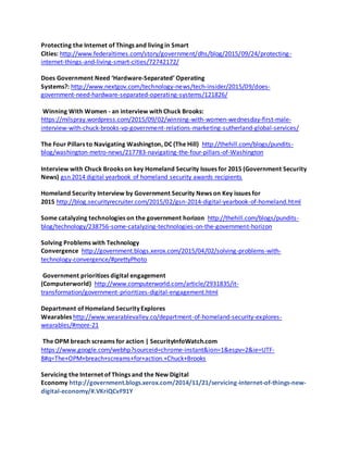 Chuck Brooks; Cybersecurity & Homeland Security Leadership Profile | DOCX