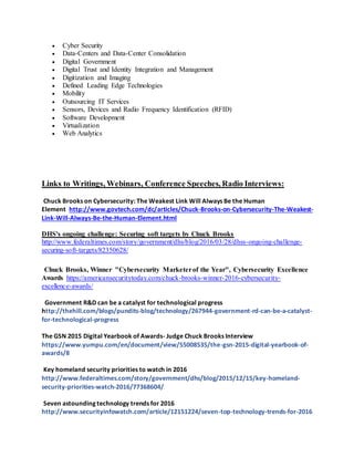 Chuck Brooks Profile: Homeland Security, Cybersecurity, Emerging ...