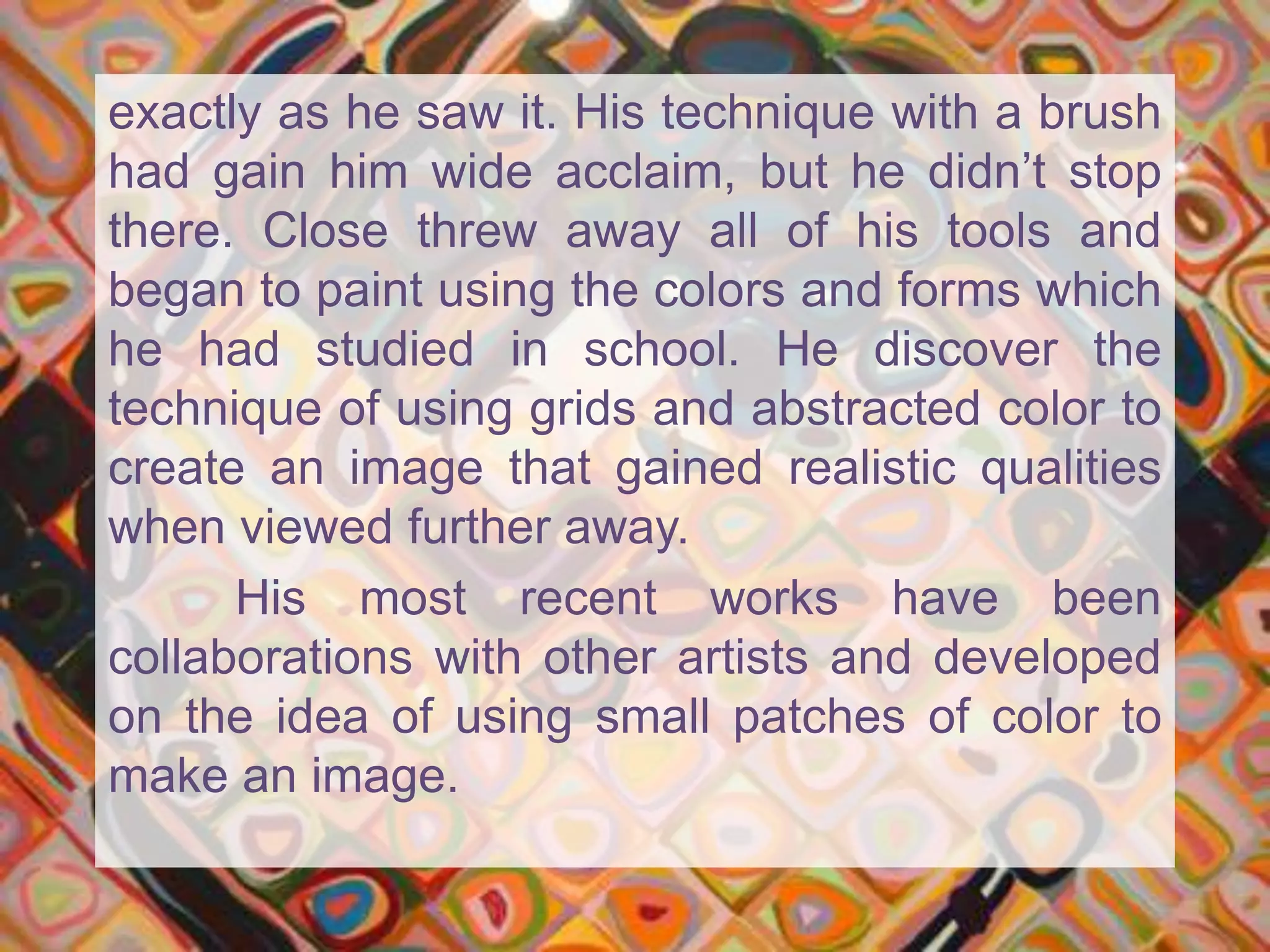 Chuck close powerpoint | PPTX