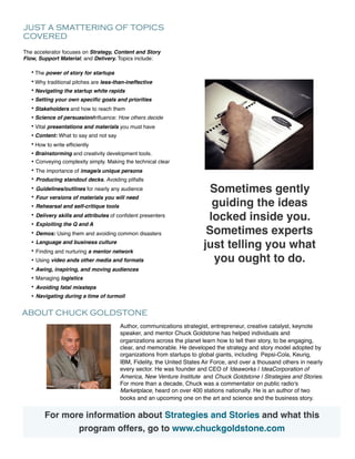 Chuck Goldstone Accelerator Overview | PDF