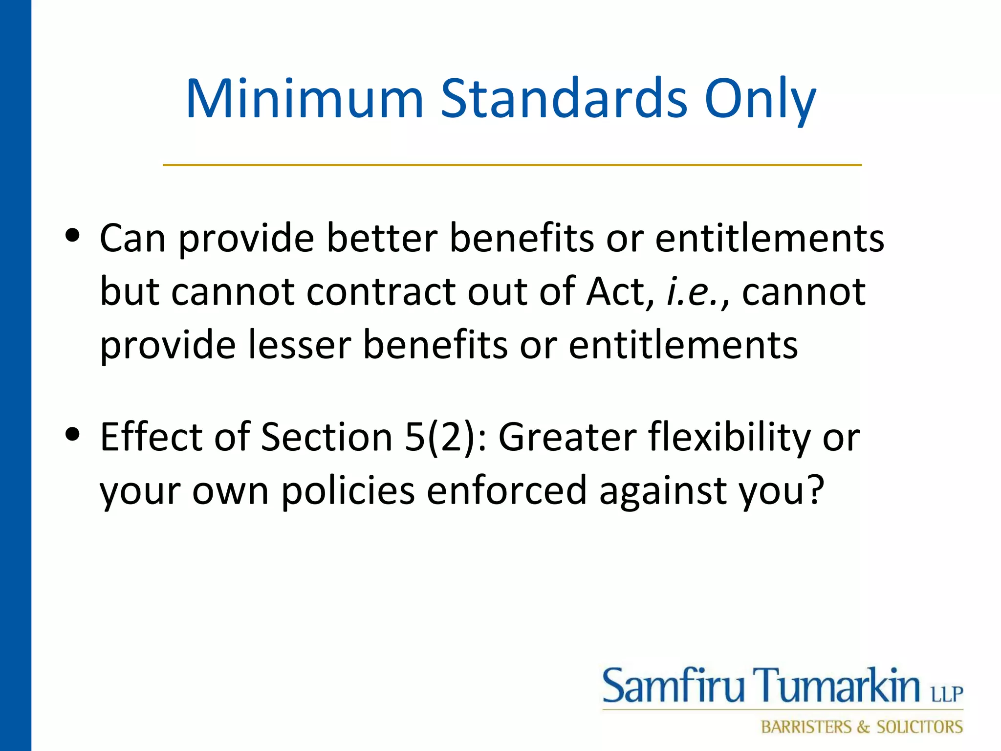 Employmant Standards Act Compliance | PPT