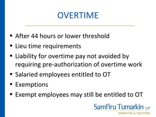 Employmant Standards Act Compliance | PPT