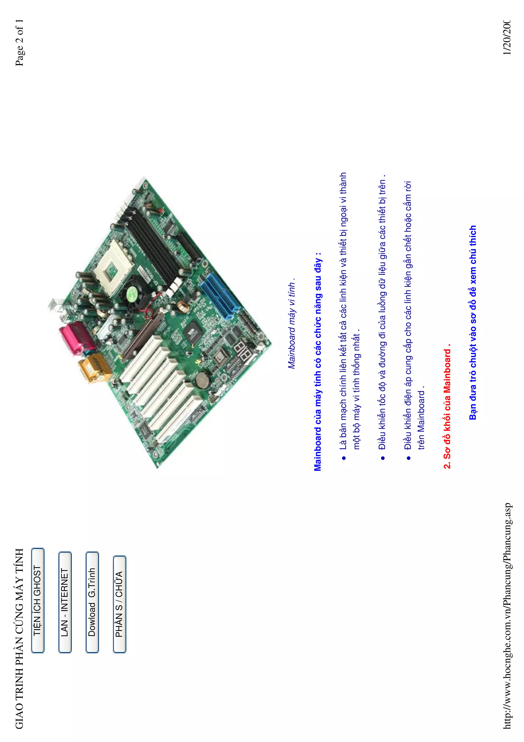 Chuc nang va linh kien cua main board | PDF | Free Download