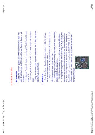 Chuc nang va linh kien cua main board | PDF