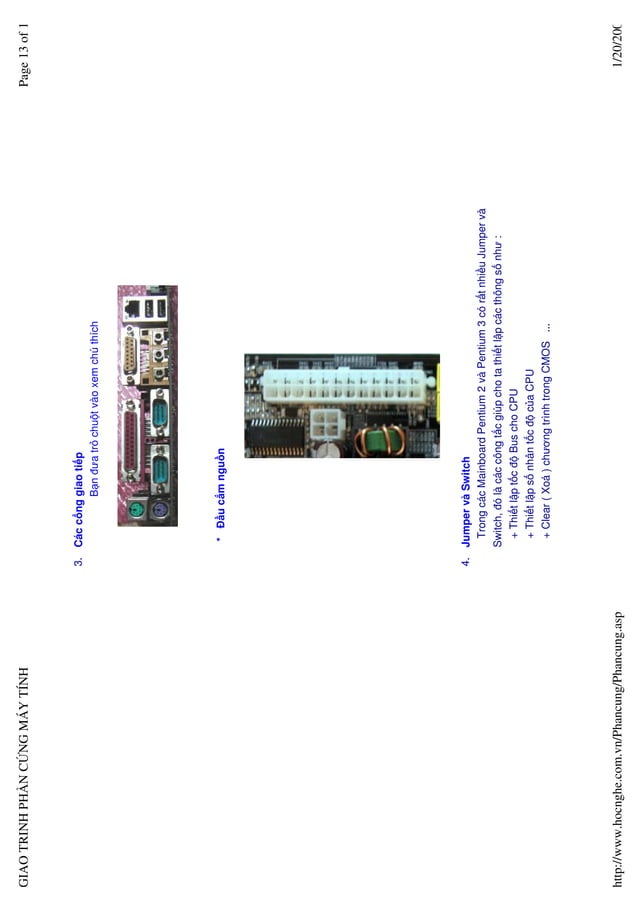 Chuc nang va linh kien cua main board | PDF