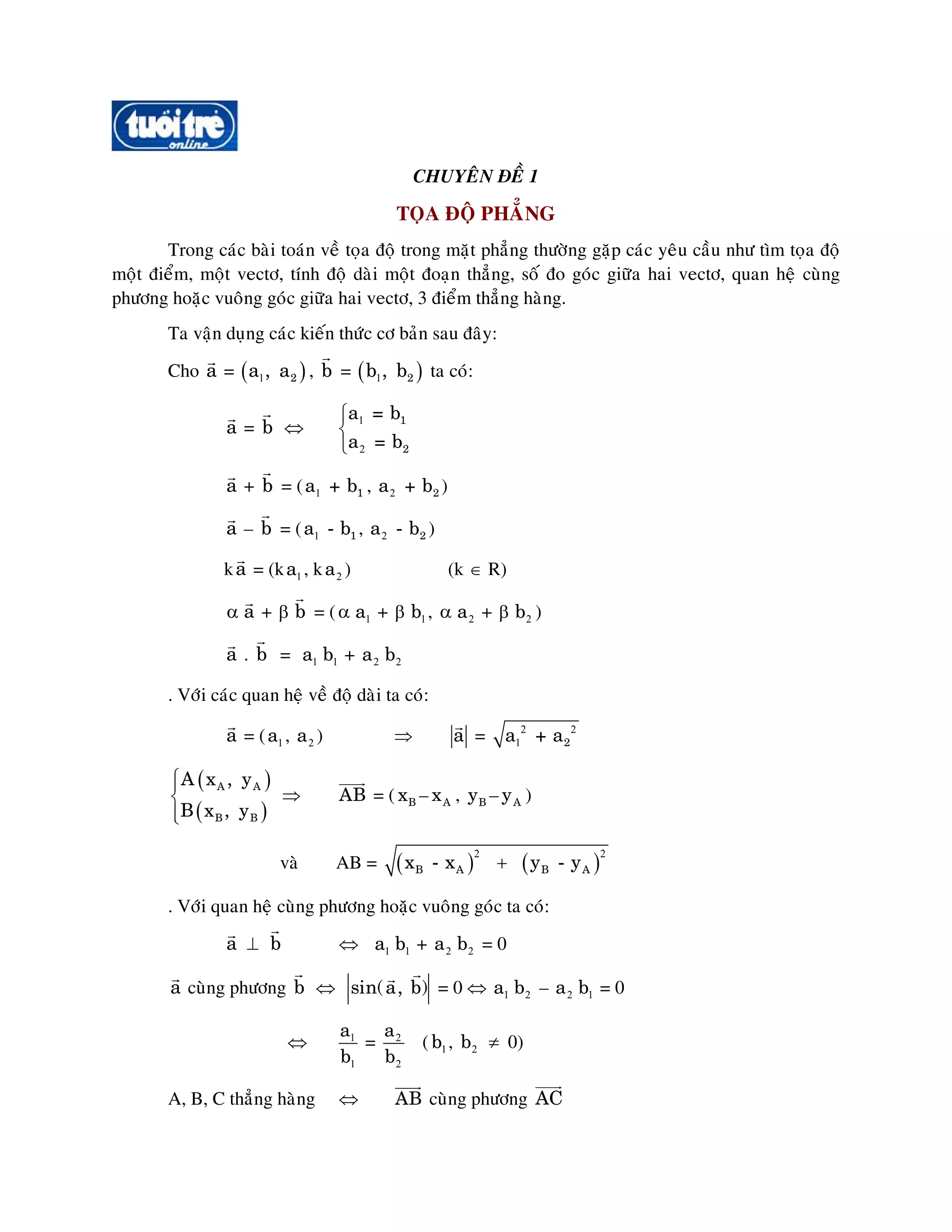 Chu de hinh hoc giai tich trong mat phang | PDF