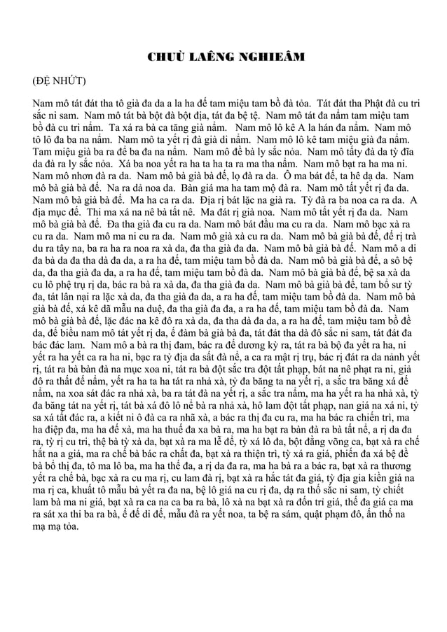 Chu lang nghiem 1 | PDF