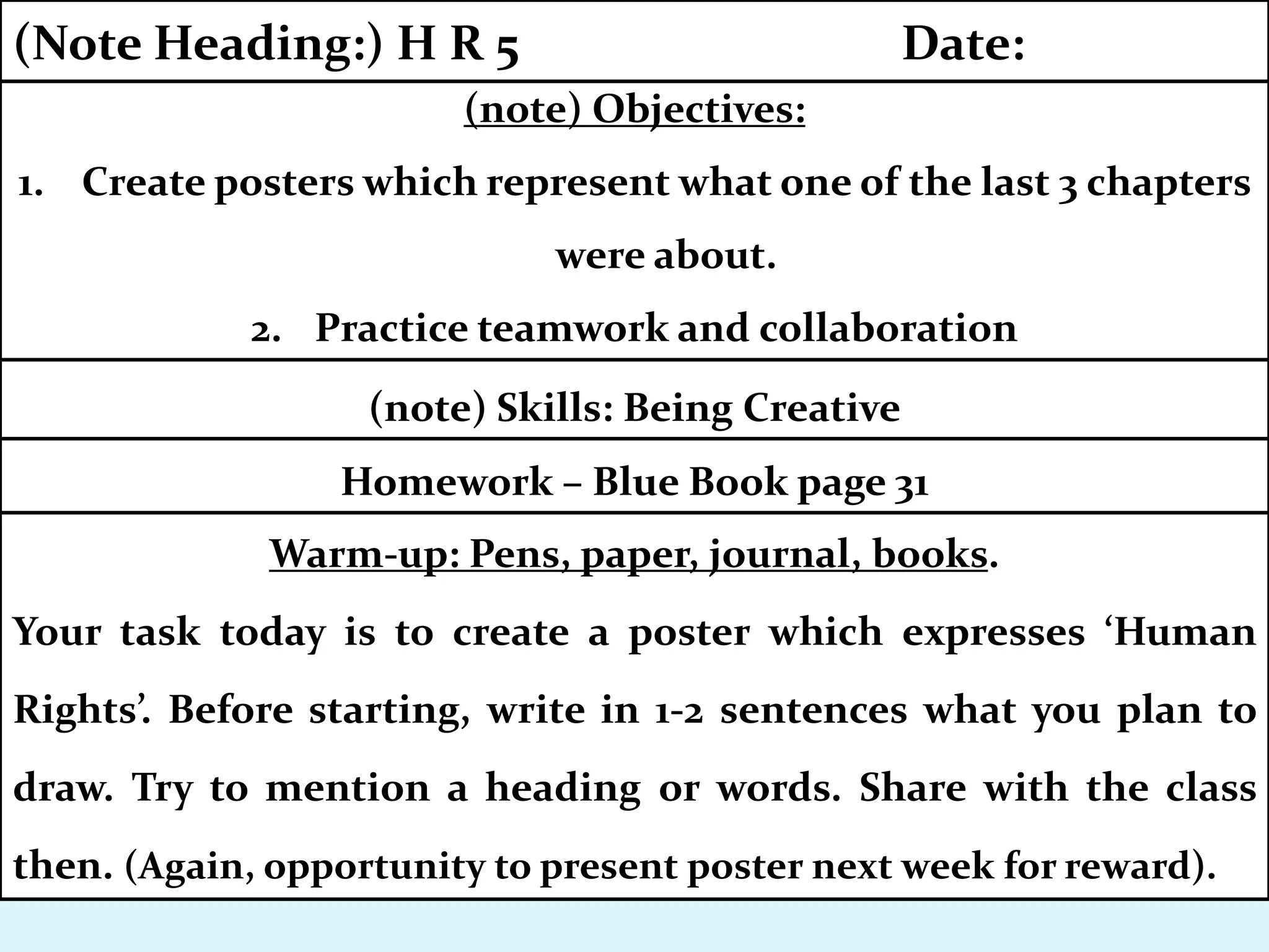 C human rights 5 mid term posters | PPTX